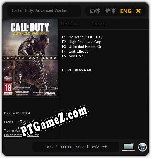 Call of Duty: Advanced Warfare: Trainer +5 [v1.1] » PTGamez.com torrent ...