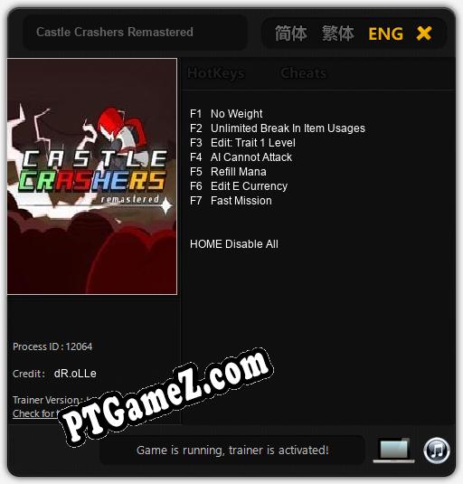 Castle Crashers Remastered: Treinador (V1.0.36) » PTGamez.com torrent jogos