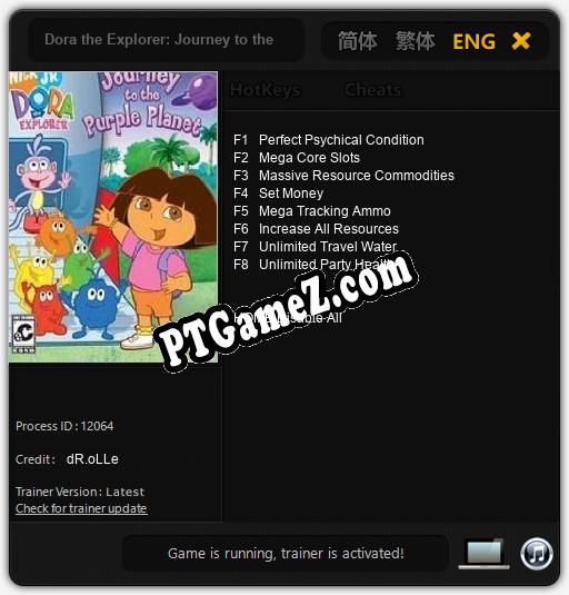Treinador liberado para Dora the Explorer: Journey to the Purple Planet [v1.0.9] » PTGamez.com ...