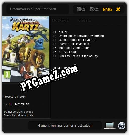 DreamWorks Super Star Kartz: Trainer +7 [v1.6] » PTGamez.com torrent jogos