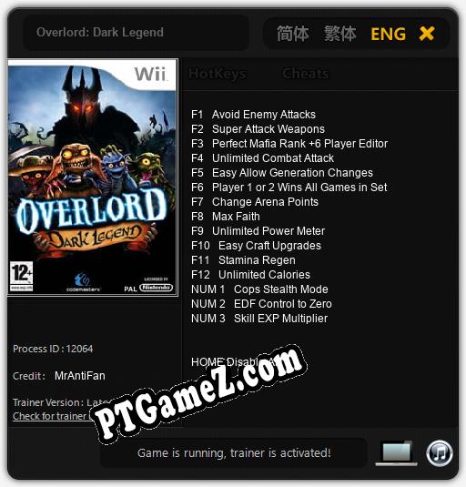 Overlord: Dark Legend: Cheats, Trainer +15 [MrAntiFan] » PTGamez.com ...