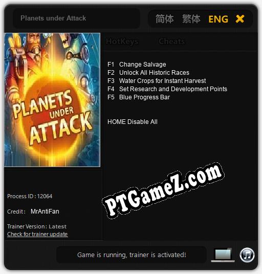 Planets under Attack: Cheats, Trainer +5 [MrAntiFan] » PTGamez.com ...