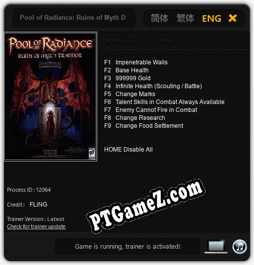 Pool of Radiance: Ruins of Myth Drannor: Trainer +9 [v1.1] » PTGamez.com torrent jogos