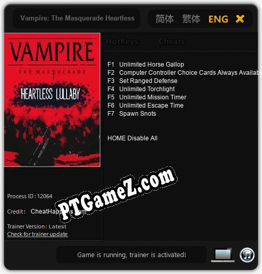 Vampire: The Masquerade Heartless Lullaby: Treinador (V1.0.78) » PTGamez.com torrent jogos