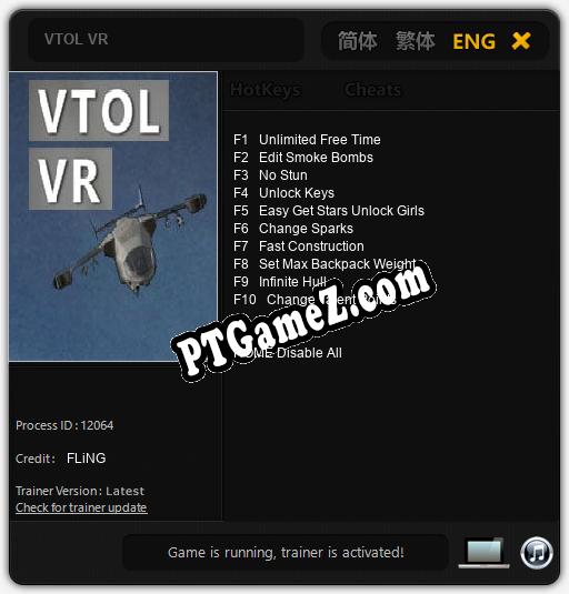 VTOL VR: Cheats, Trainer +10 [FLiNG] » PTGamez.com torrent jogos